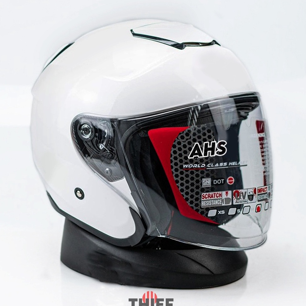 Jual KODE A56V Helm Half Face MLA KYOTO Putih Kaca Visor Bening Helm ...
