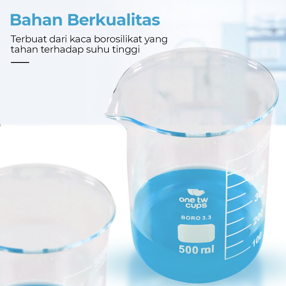Jual Gelas Ukur Gelas Takar Lab Borosilicate Glass Tahan Panas Skala ...