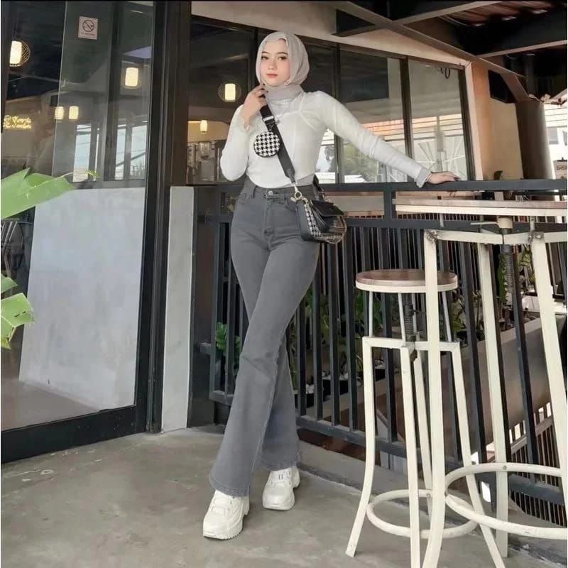 Jual Cutbray Jeans Wanita - Celana Cutbray Strecht Kekinian - High Waist Jeans - Streetch ...
