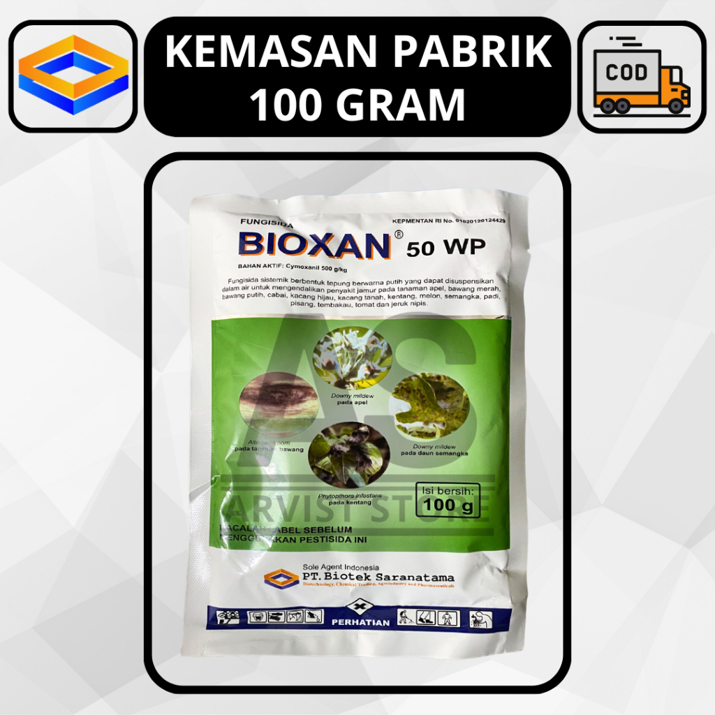 Jual Fungisida BIOXAN 50 WP 100 Gram Bahan Aktif Simoksanil 500g/kg ...