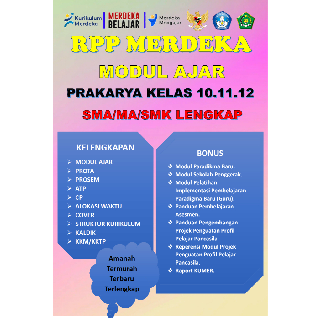 Jual MODUL AJAR PRAKARYA KELAS 10.11.12 SMA/MA/SMK KURIKULUM MERDEKA LENGKAP | Shopee Indonesia