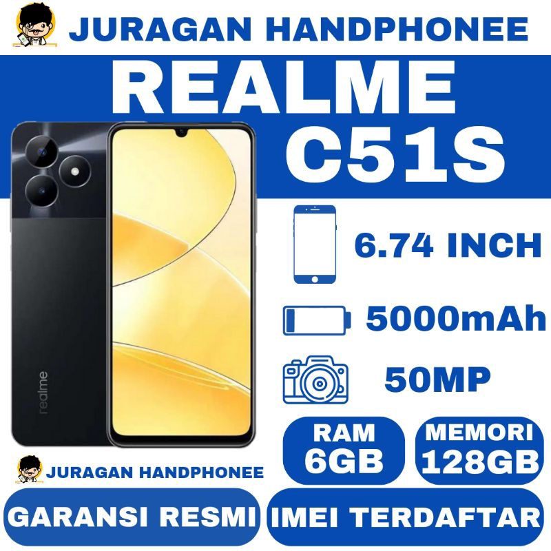 Jual Realme C51s 6/128GB Garansi Resmi | Shopee Indonesia