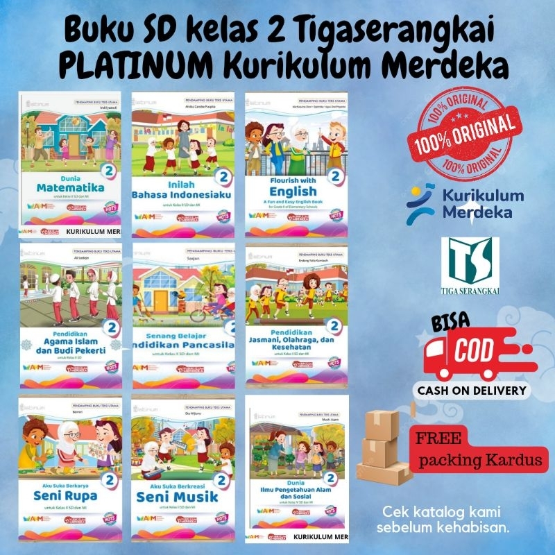 Jual Buku Platinum Tiga Serangkai SD kelas 1 2 3 4 5 6 MTK, b.indo Pancasila IPAS inggris ...