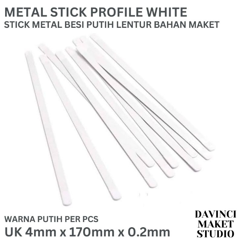 Jual Metal Stick Profile - Stik Besi Lapis Warna Putih 4MM X 170MM 17CM | Shopee Indonesia