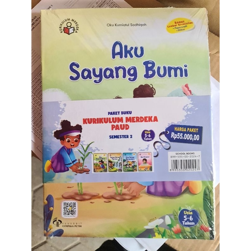 Jual Buku Paket Kurikulum Merdeka TK / PAUD Usia 5-6 Tahun Semester 2 TA 2024 Cempaka Putih ...