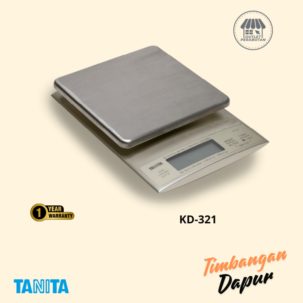 Jual TANITA KD-321 Timbangan Dapur Digital - Kitchen Scale 3kg/0.1gr Silver (MP) | Shopee Indonesia