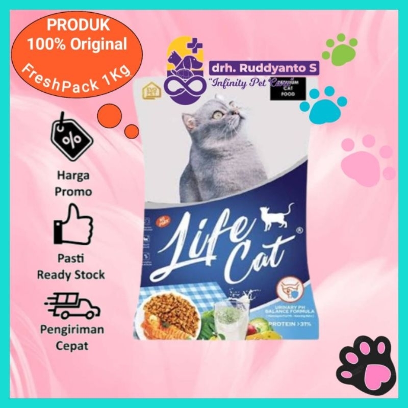 Jual Life cat dry food Fresh Pack Cat food 1kg | Shopee Indonesia