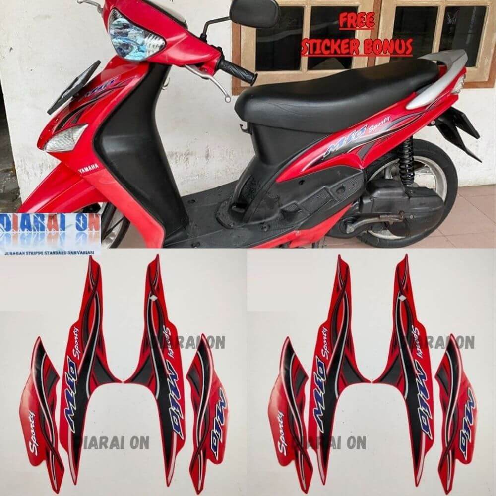 Jual Striping Stiker Yamaha Mio 2005 - Mio Sporty 2005 Merah Murah ...