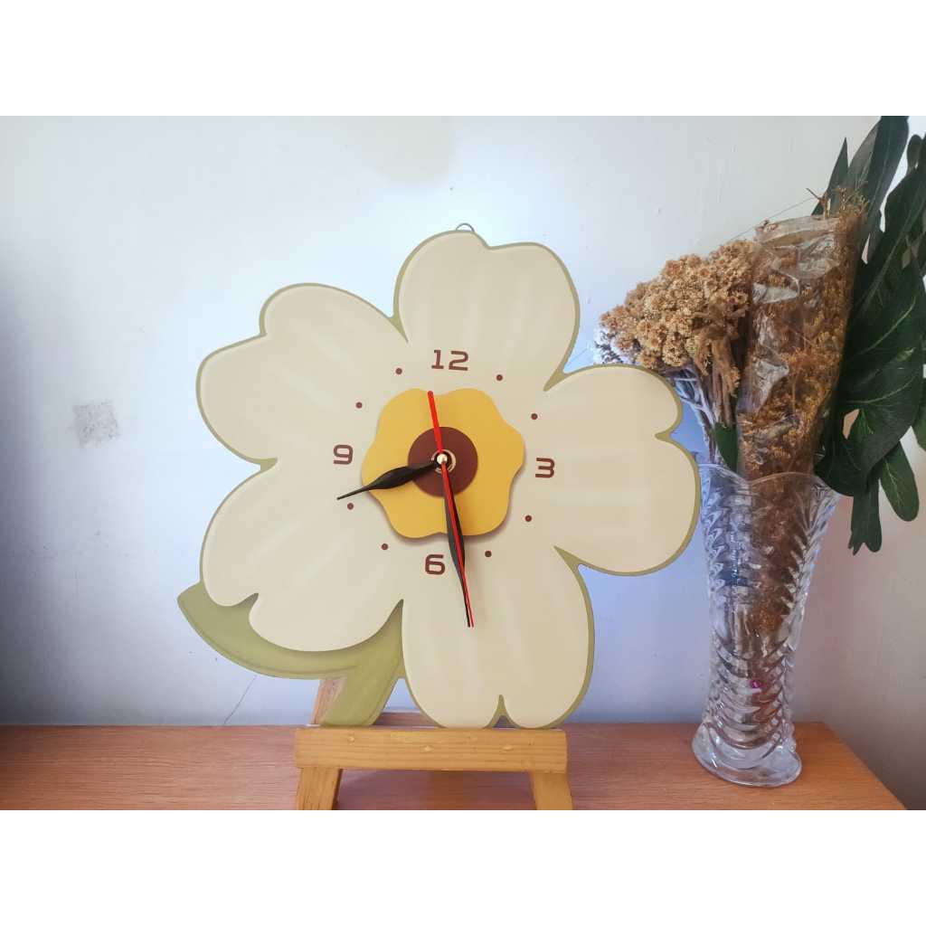 Jual RC 198 Jam Dinding BUNGA BOHO AESTETIK LED HOME Sweet Home Hiasan ...