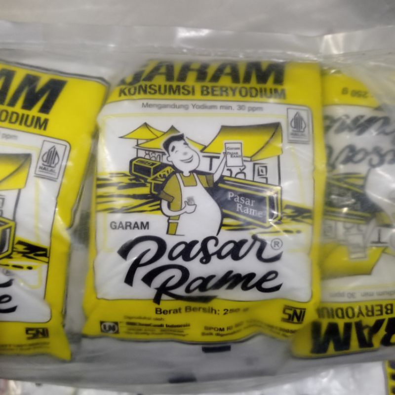 Jual 1 Bal Garam Meja Pasar Rame Kemasan 250gr (40pcs) | Shopee Indonesia