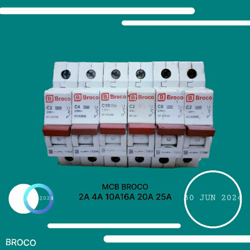 Jual MCB BROCO 2A 4A 6A 10A 16A 20A 25A 32A 40A bekas | Shopee Indonesia