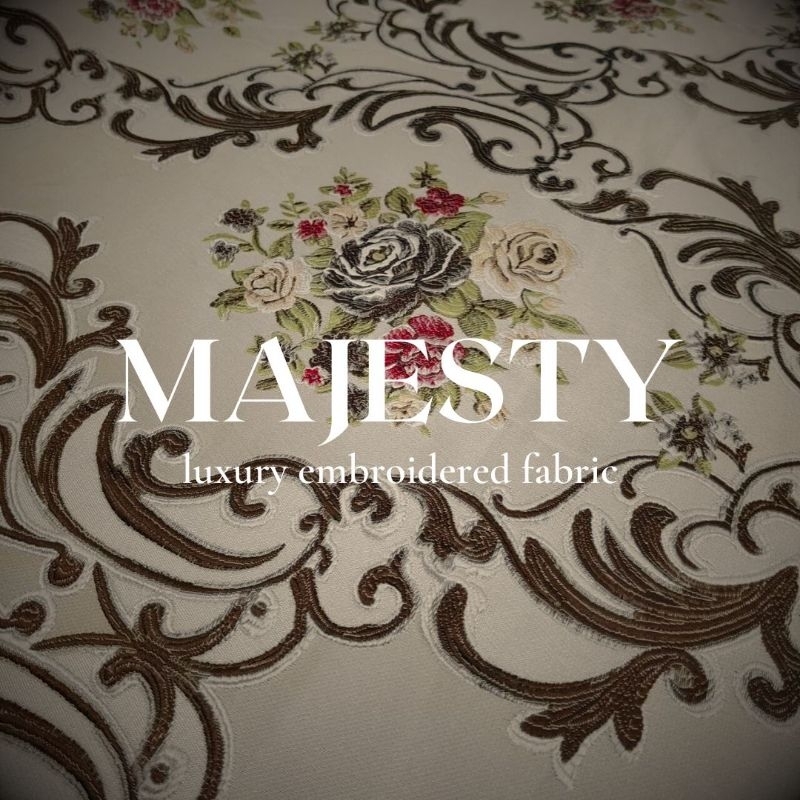 Jual MAJESTY Kain Jacquard Design Classic Bunga Timbul Tebal - Premium ...