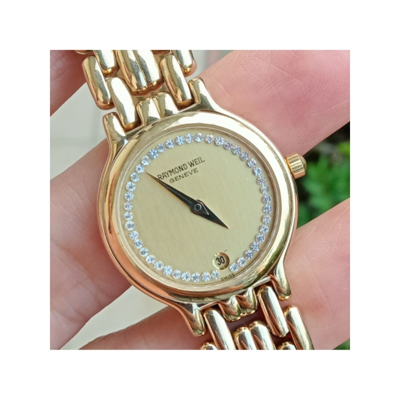 Jual Raymond Weil Lady's 18 K Gold plated Authentic reff 9946 | Shopee ...