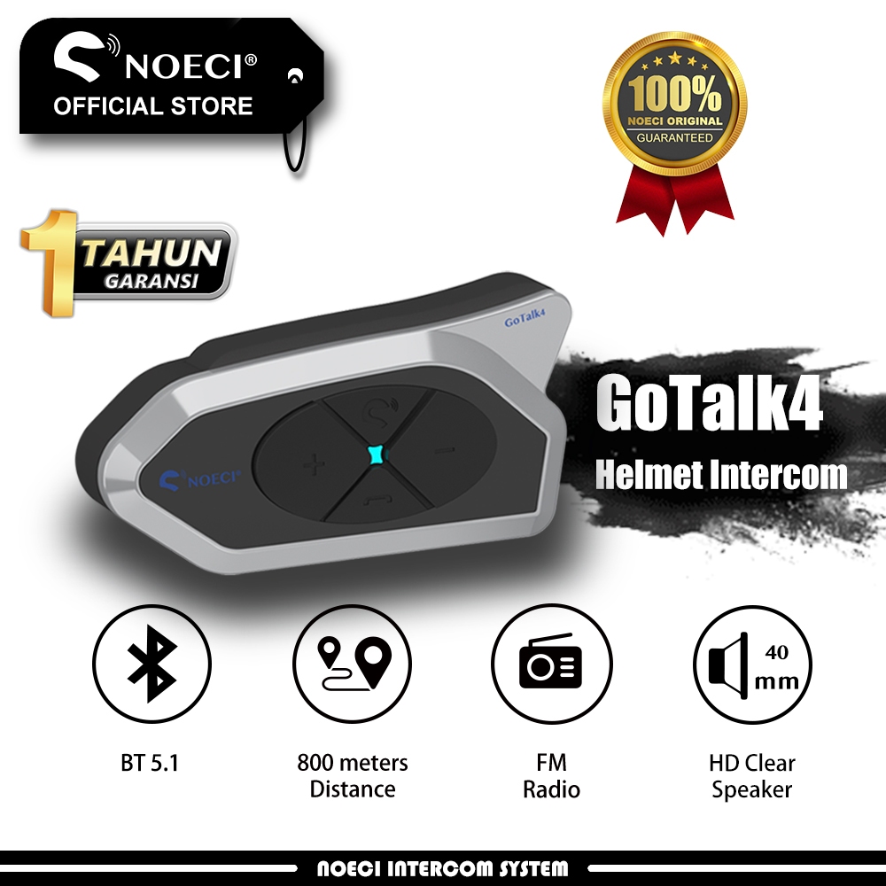 Jual NOECI GoTalk4 Motor Helm Bluetooth 5.1 Intercom Headset Q7 V6pro ...