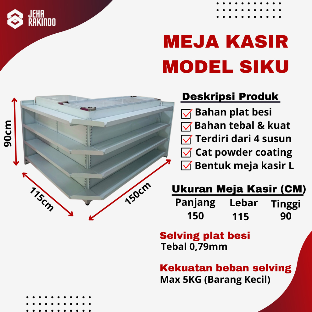 Jual Meja kasir model siku meja kasir toko meja kasir minimarket meja ...