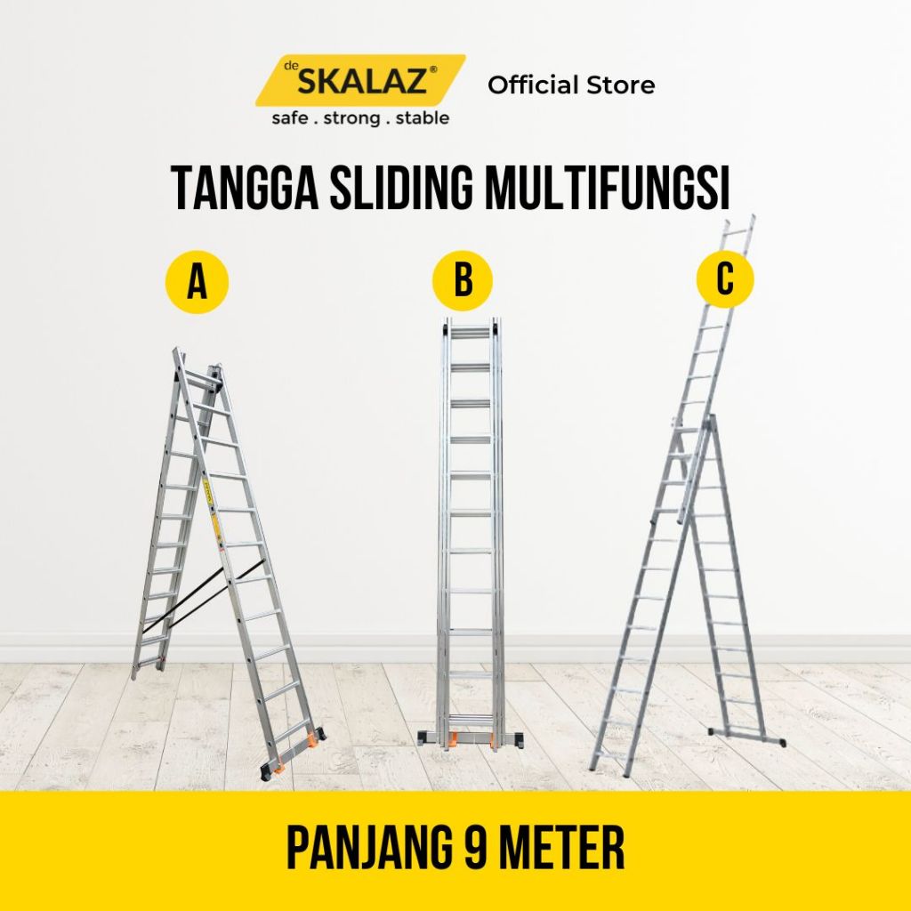 Jual Skalaz Tangga aluminium extension 9 mtr sliding multipurpose ...