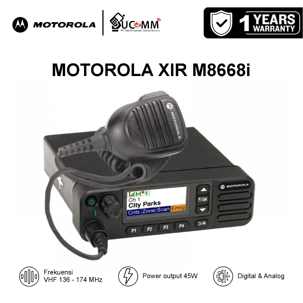 Jual Motorola XIR M8668i VHF 136 - 174 MHz 45 Watt Digital & Analog Original Garansi Resmi 1 ...