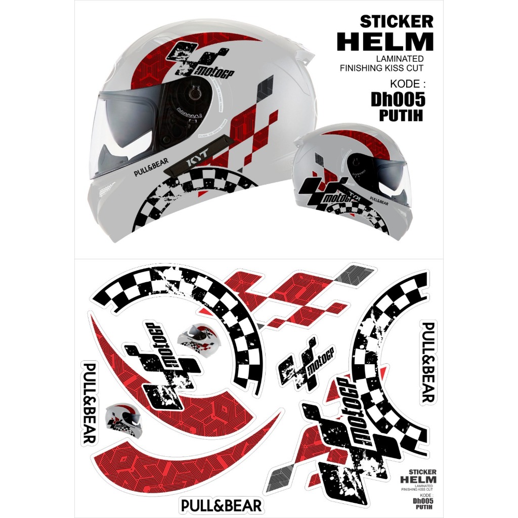 Jual STIKER HELM FUL SET HALF FACE/FULL FACE MOTO GP GRAFIS LENGKAP ...