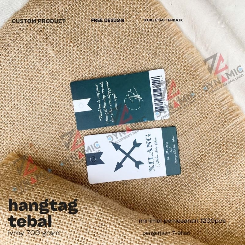 Jual ( Free Desain ) hangtag merk baju / merk krtas / hangtag ivory ...