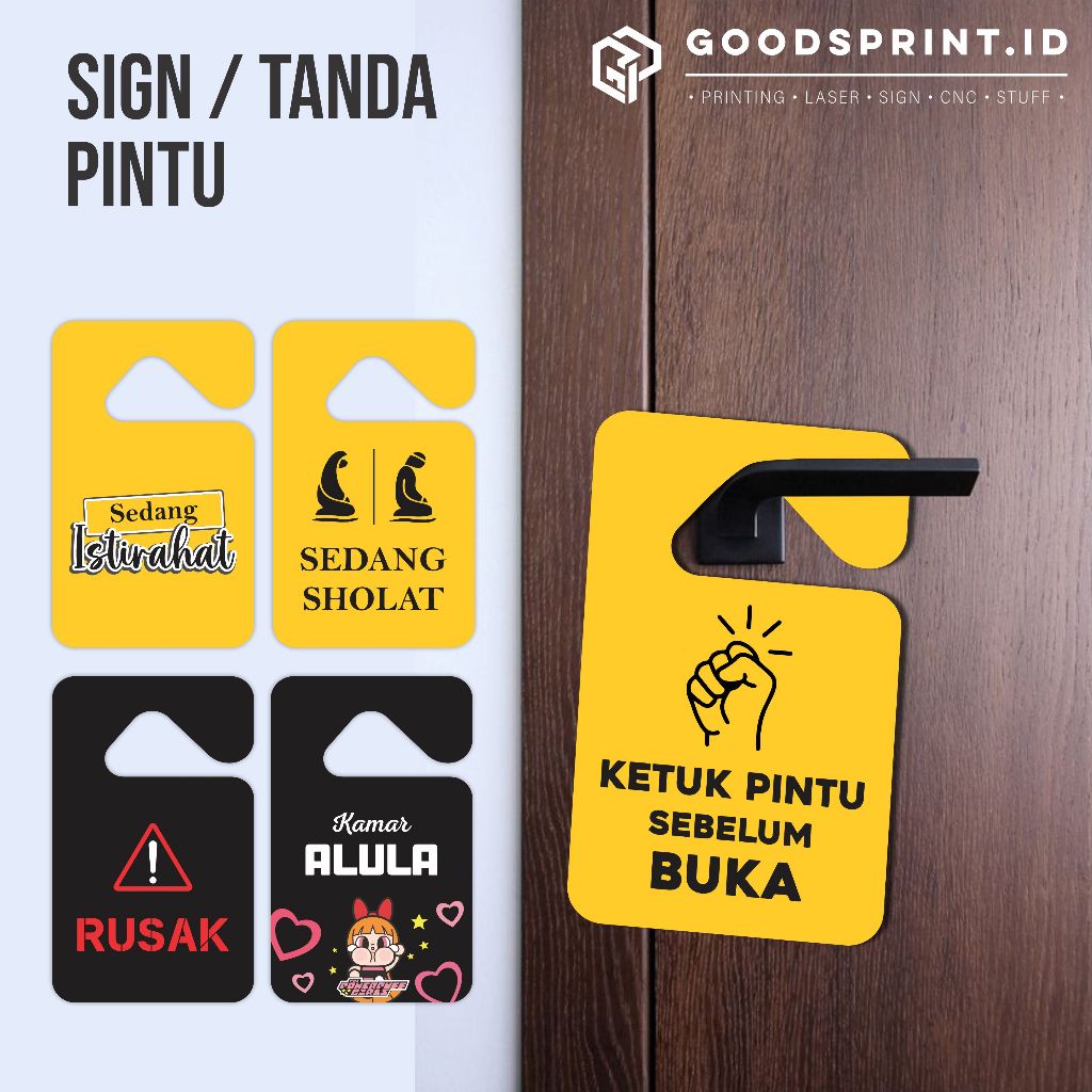 Jual TULISAN PINTU TANDA ISTIRAHAT | Sign Custom Sedang Sholat | Sign ...