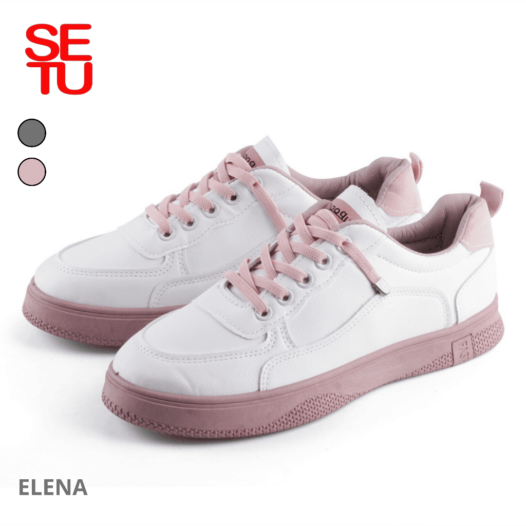 Jual SETU Elena Free Kotak Sepatu Sneakers Sintetis Putih Casual 016 ...