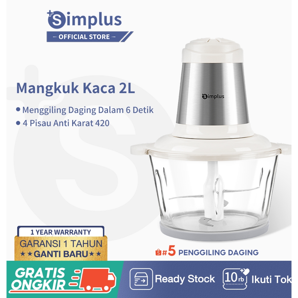 Jual Simplus Chopper Blender 2L Penggiling Daging Bumbu Cabai Serbaguna 300W Bergaransi 1 tahun ...