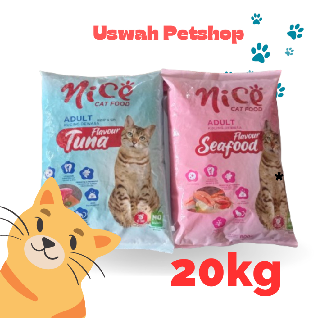 Jual Nice 20kg Rasa Tuna & Seafood Kemasan Baru 800g x 25pcs | Shopee ...