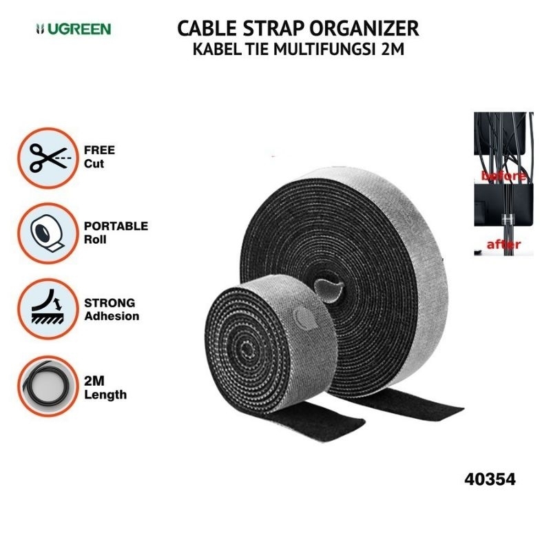Jual UGREEN Velcro Strap Perekat Kabel Pengikat Ties Cable 2M Organizer ...