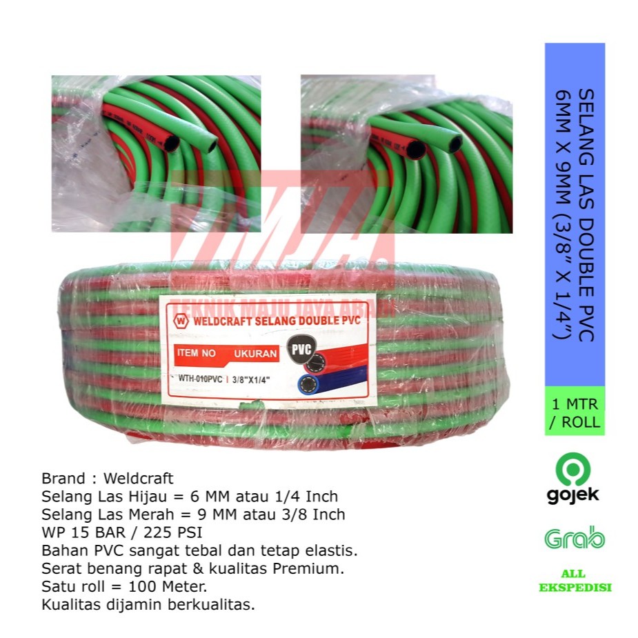 Jual WELDCRAFT Selang Las Double PVC / Welding Twin Hose 1/4" x 3/8 ...