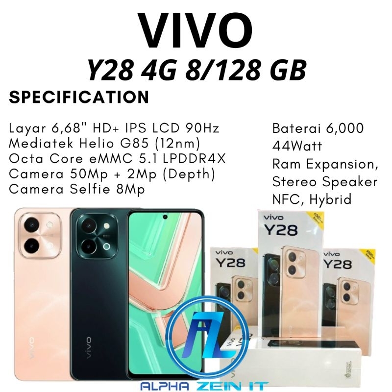 Jual Vivo Y28 8/128 GB 4G Garansi Resmi 1Th New | Shopee Indonesia