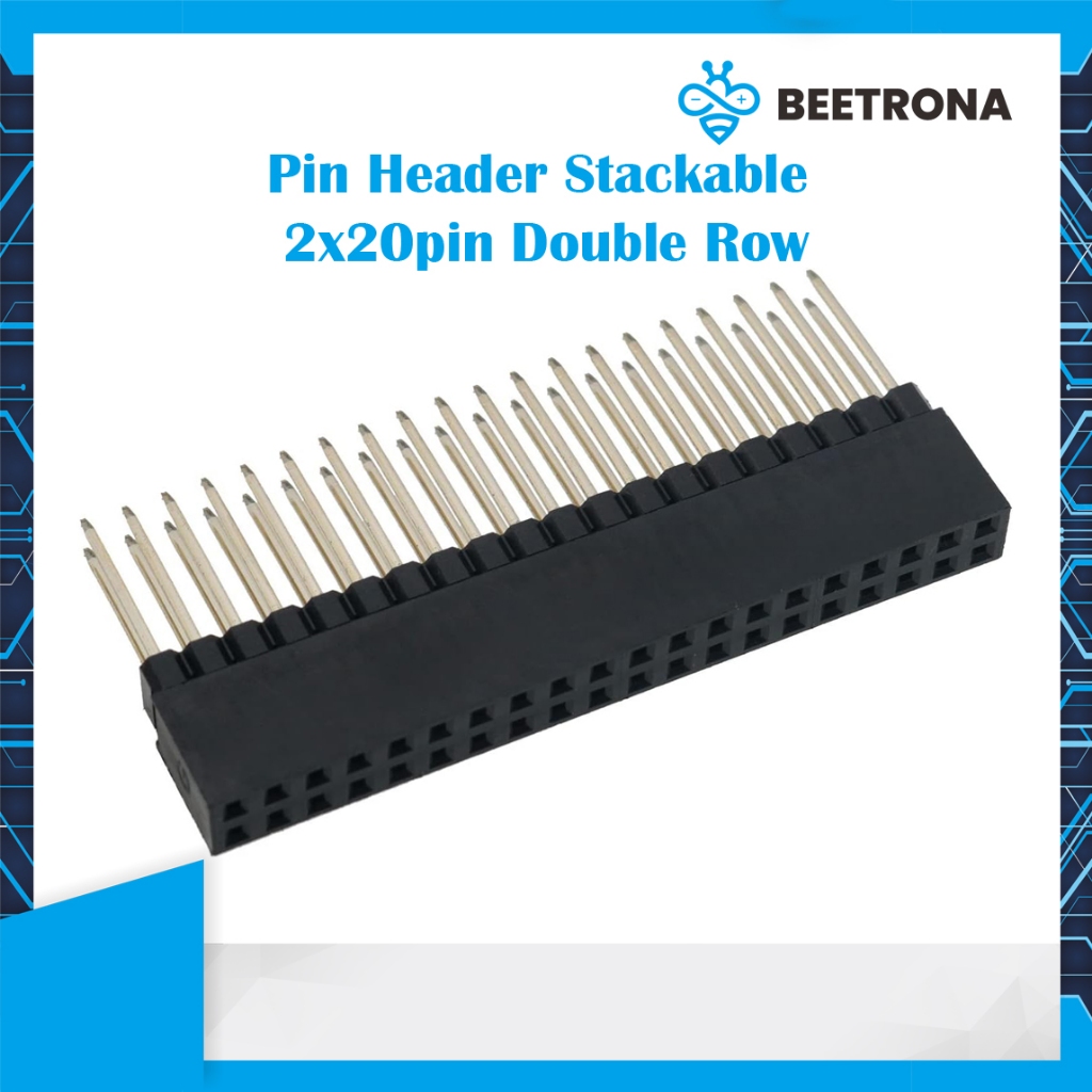 Jual Pin Header Female Male Stackable Double Row 2x20 Pin for Raspberry ...