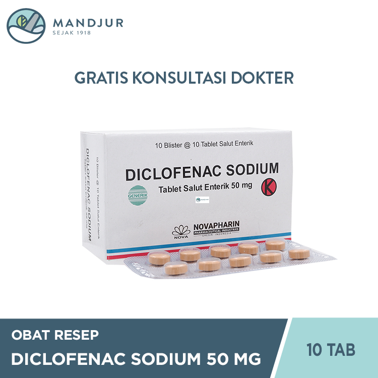 Jual Diclofenac Sodium / Natrium Diklofenak 50 Mg Strip Isi 10 Tablet | Shopee Indonesia