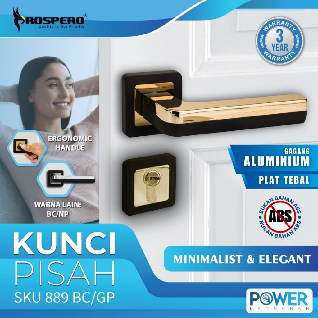 Jual Handle Pintu Rumah Kunci Pisah Gagang Kunci Pintu Handle Pintu Aluminium Prospero | 889 ...