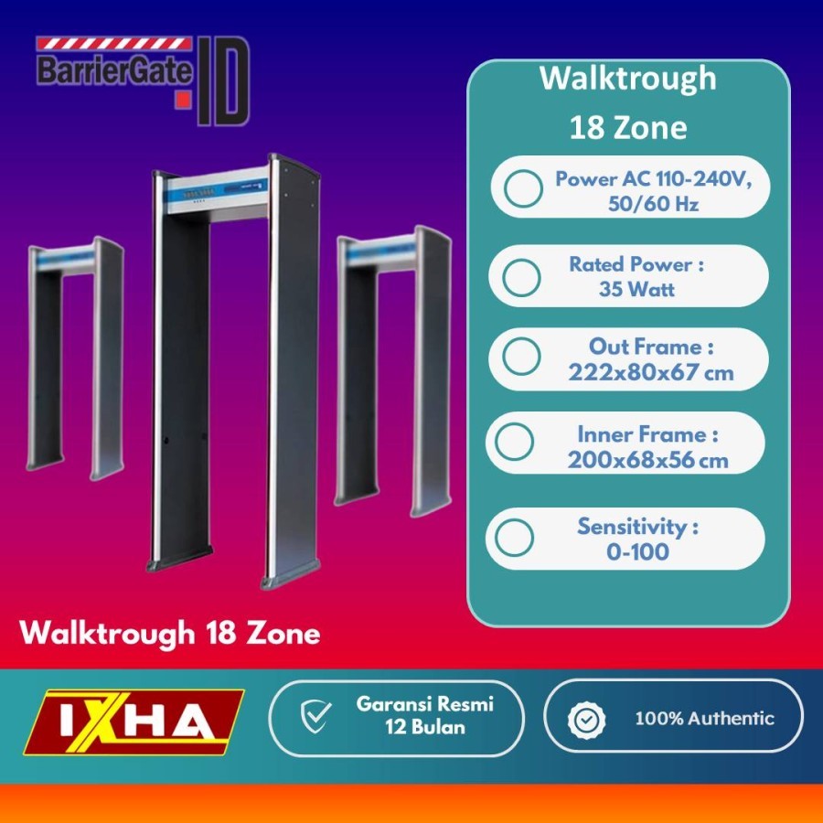 Jual Pintu Walkthrough Walk through Metal Detector 18 Zone Free Termogun | Shopee Indonesia