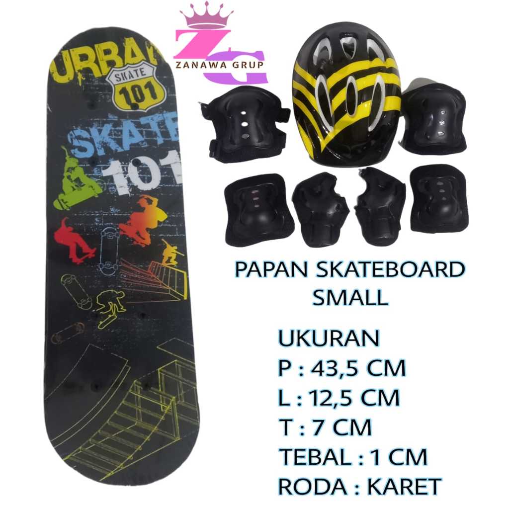 Jual MOTIF RANDOM Skateboard SMALL PLUS DEKER DAN HELM FullSet ANAK ...
