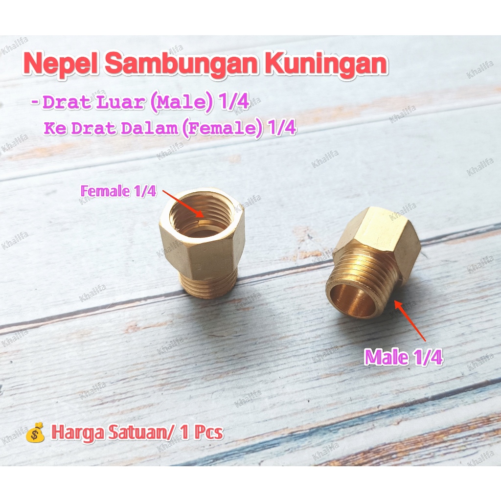 Jual Drat Ulir Dalam 1/4 Female ke Drat Ulir Luar 1/4 Male Cowo Cewe ...