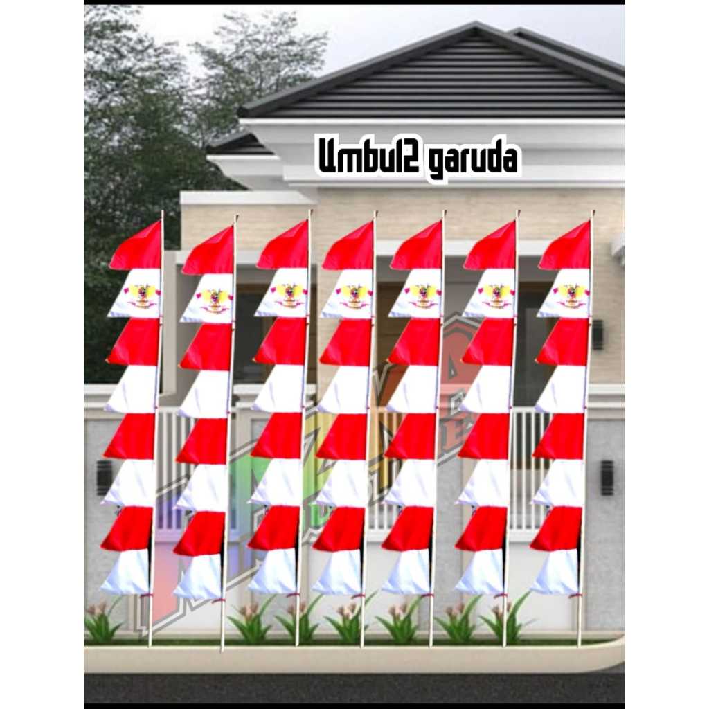 Jual (10PIS) BENDERA UMBUL UMBUL GARIDA MERAH PUTIH BAHAN PELES PREMIUM ...