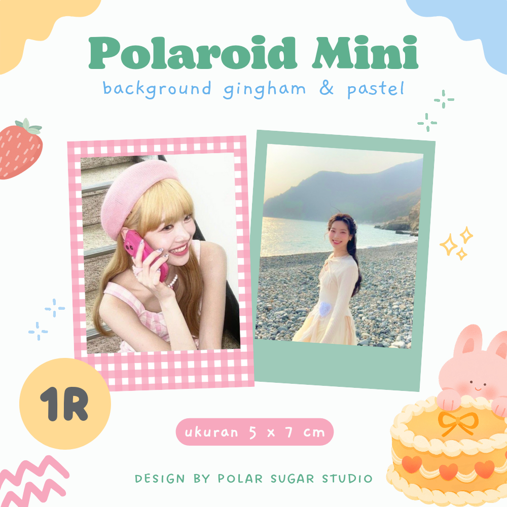 Jual [1R Pattern] Cetak Foto Polaroid Mini 1R Gingham & Pastel - [WAJIB ...