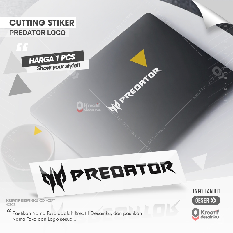 Jual Cutting Stiker Predator Logo Text Variasi Motor Mobil Sticker ...