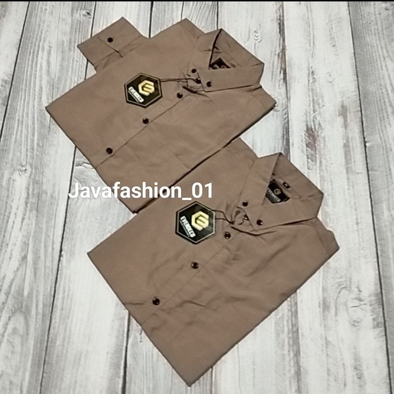Jual KEMEJA COKLAT MILO COKSU TERACOTA LENGAN PANJANG DAN PENDEK/KEMEJA ...
