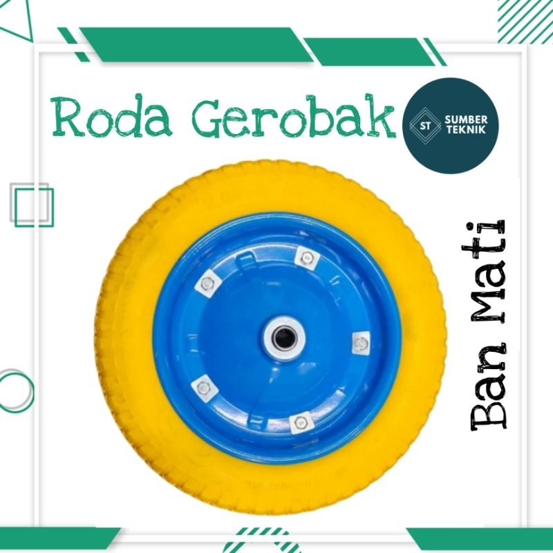 Jual Ban Roda Mati PU Karet Gerobak Dorong Angkong Sorong Pasir Warna ...