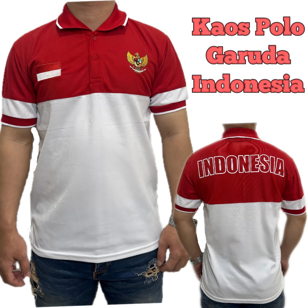 Jual POLO SHIRT 17 AGUSTUS / KAOS KERAH GARUDA INDONESIA / BAJU MERAH ...