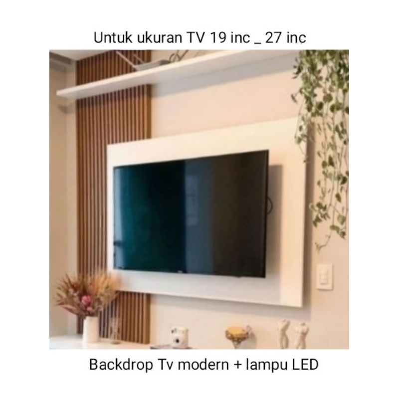 Jual Backdrop Tv gantung modern + lampu LED ( TV 19 inc _ 27 inc ...