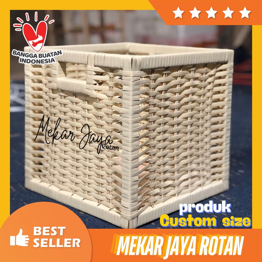 Jual Keranjang penyimpanan/Box rotan Anyaman rotan sintetis / custom ...