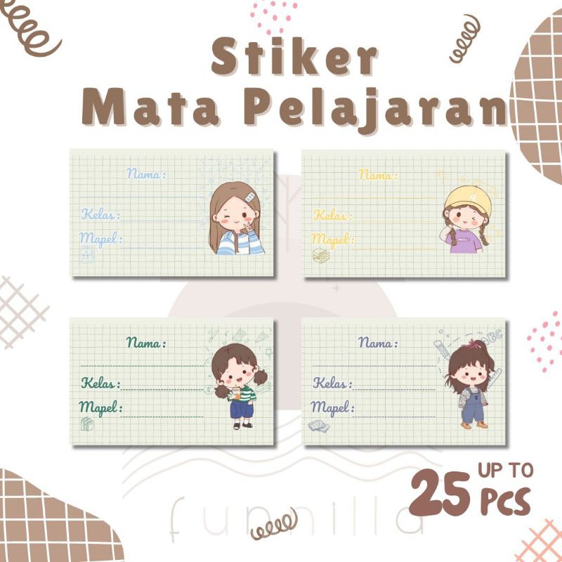 Jual LABEL MATA PELAJARAN |stiker mata pelajaran|label nama aesthetic ...