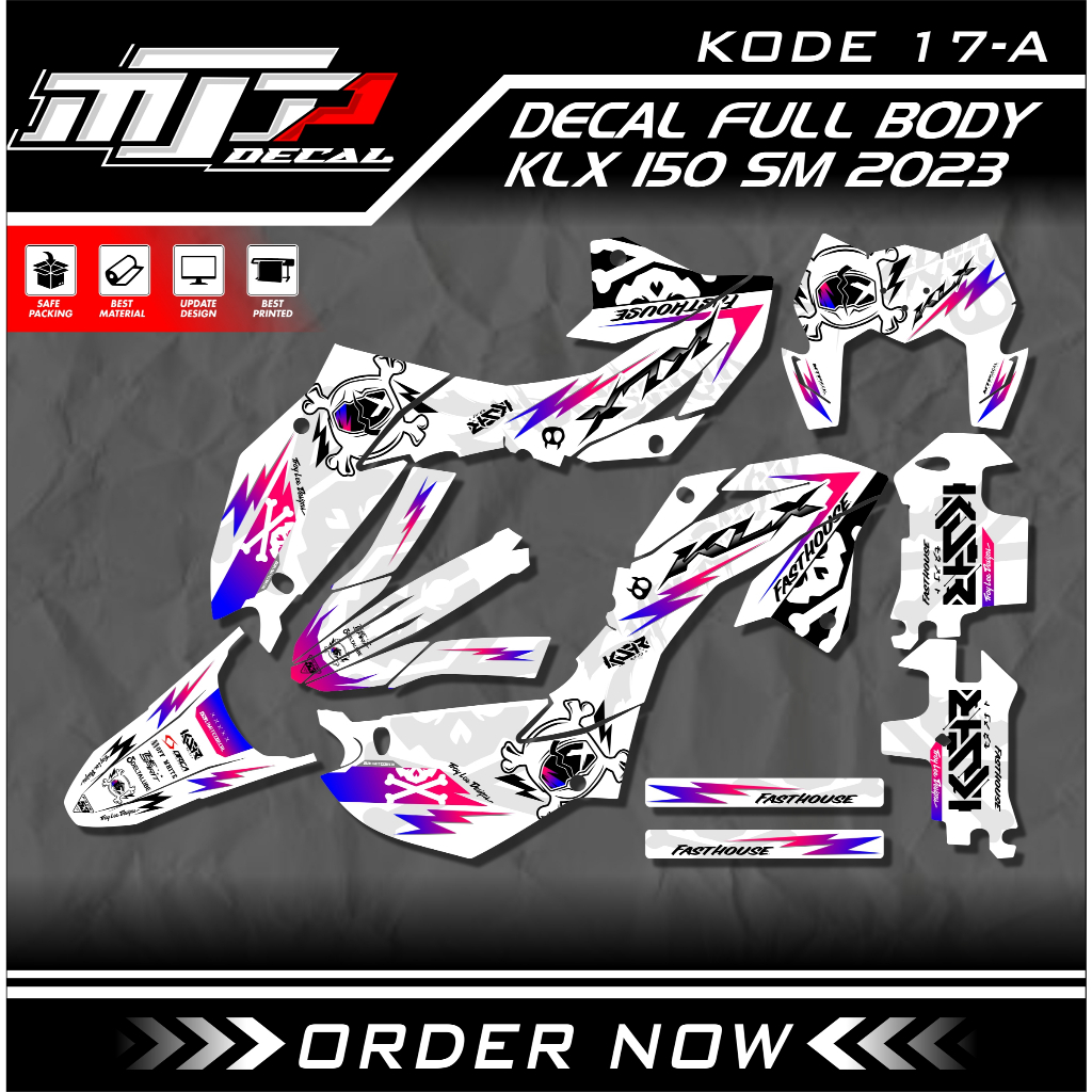 Jual Stiker Decal KLX 150 SM Full Body Terbaru 2023 Custom Super Glossy ...