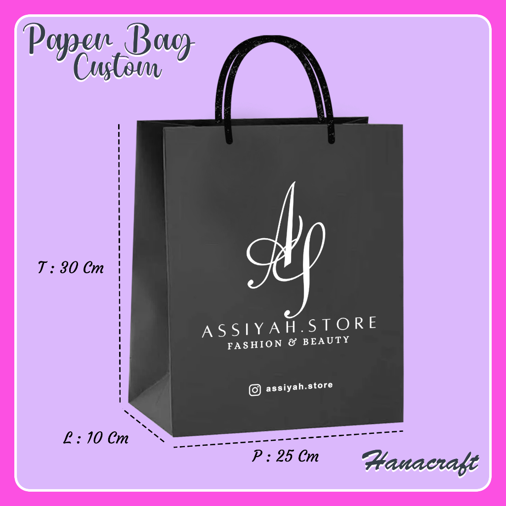 Jual Paper Bag Baju 25*10*35 Hitam Sablon | Paper bag Hitam Polos ...