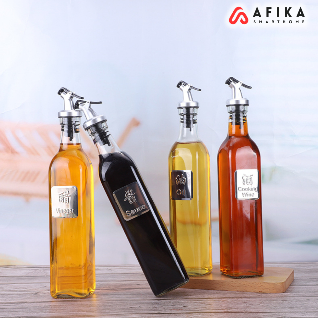 Jual Botol Minyak Kaca Minimalis Estetik Olive Oil Cooking Seasoning ...