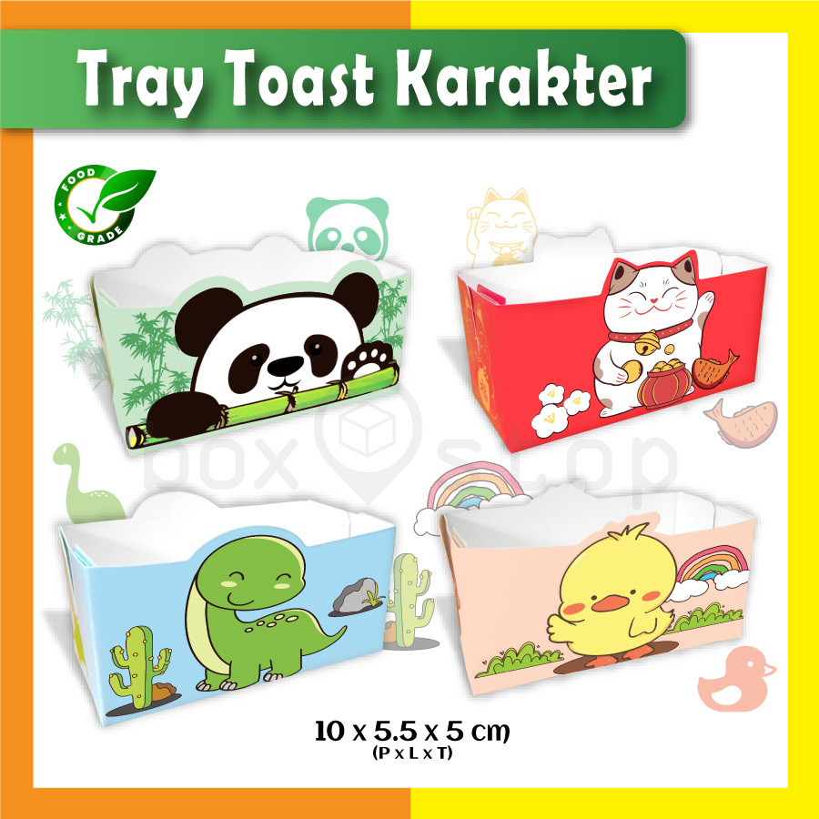 Jual Box Tray Roti Bakar/Bread Toast Box/Kemasan Roti Bakar (KARAKTER ...