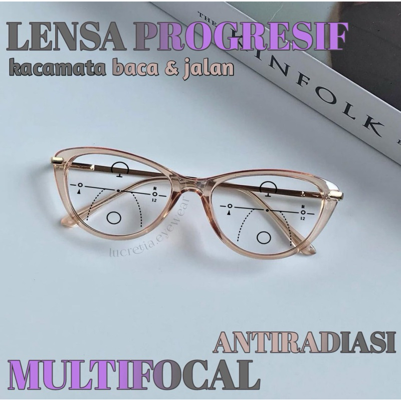 Jual Kacamata Progresif Cat Eye Kecil Wanita-Kacamata Multifocal ...